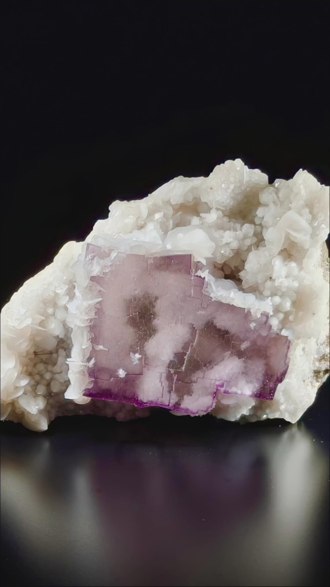Fluorite with Calcite & Quartz